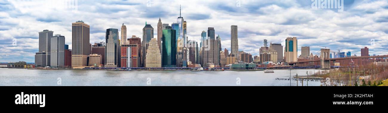 New York City downtown skyline panoramic view Stock Photo - Alamy