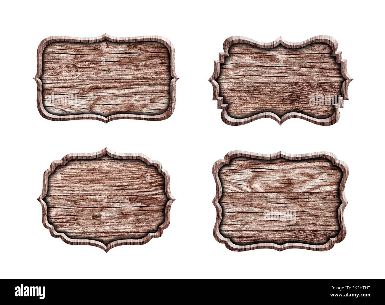 Set of wood signs isolated on white background with clipping path Stock ...