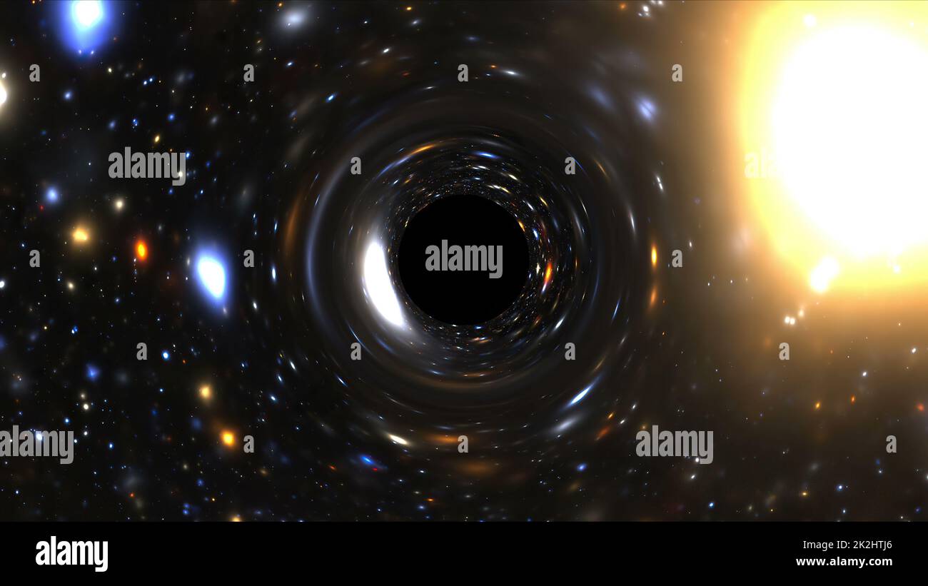 Space Tunnel With Galaxy and Nebulae simulation Stock Photo - Alamy