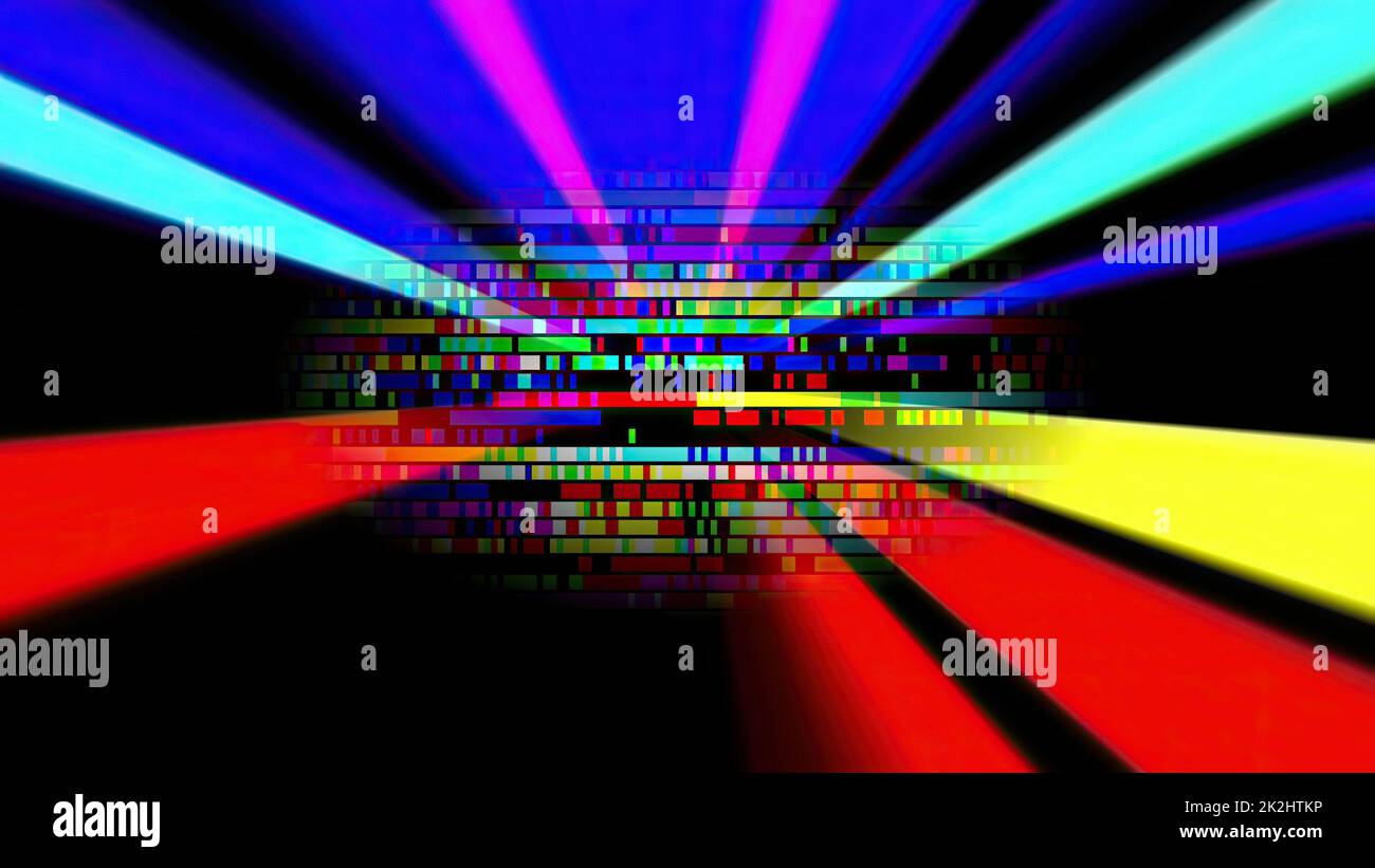 Colorful light rays and pixels Stock Photo - Alamy