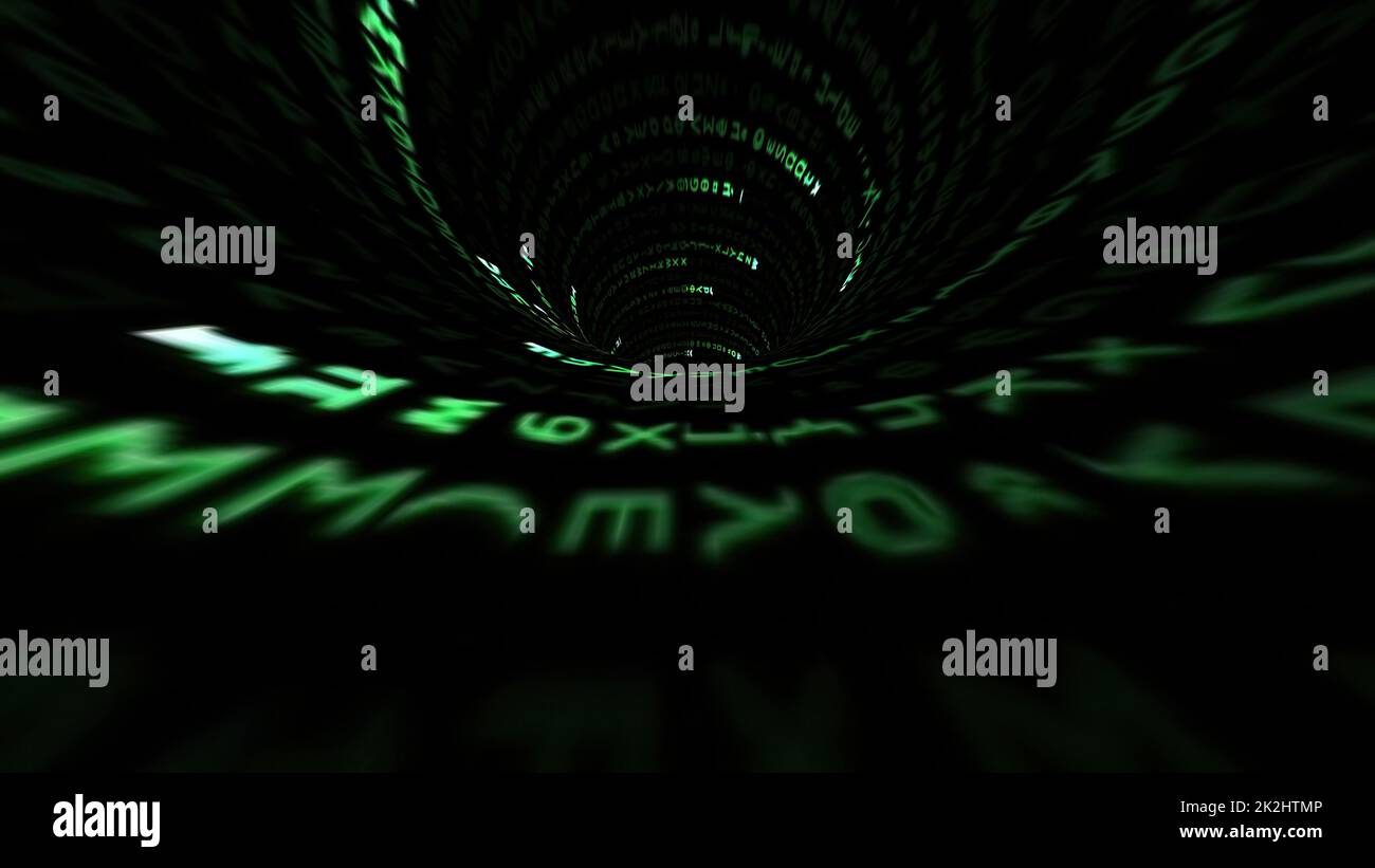 Driving through the binary data tunnel Stock Photo - Alamy