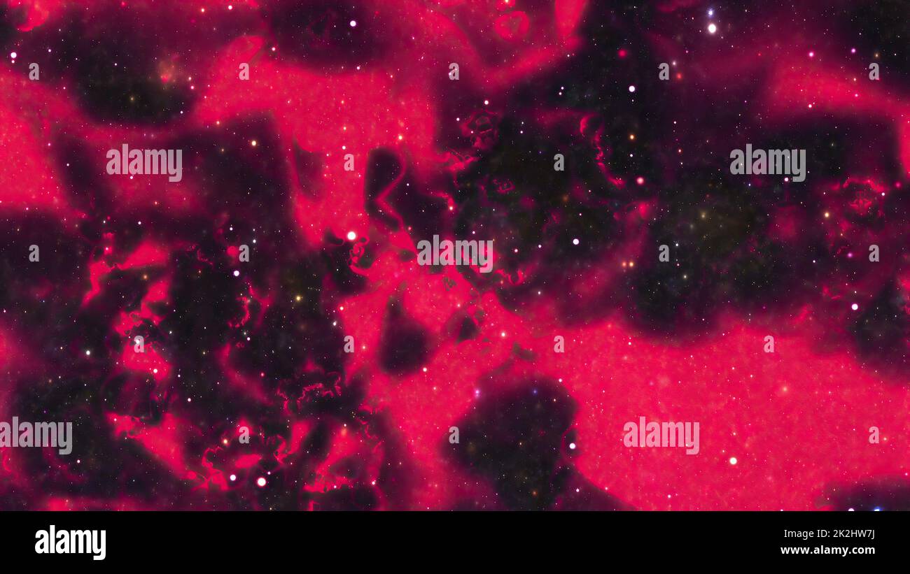 Space Flight Into A Star Field In Galaxy Clouds And Lightning Nebula ...