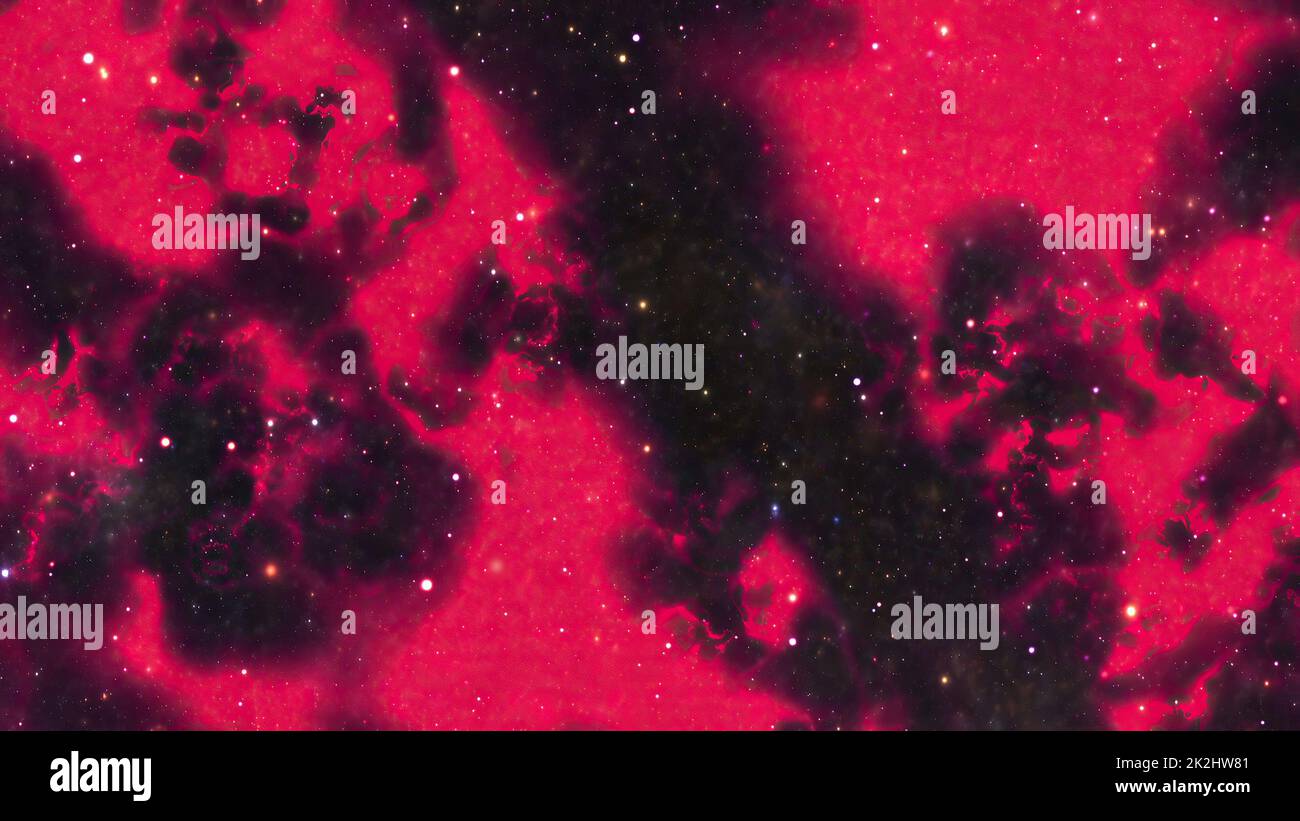 Space Flight Into A Star Field In Galaxy Clouds And Lightning Nebula ...