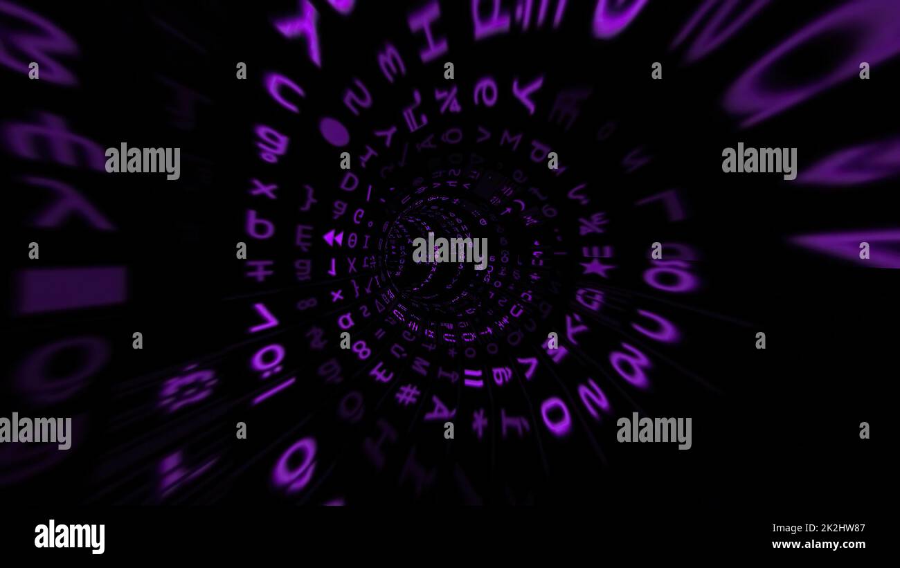 Driving through the binary data tunnel Stock Photo - Alamy