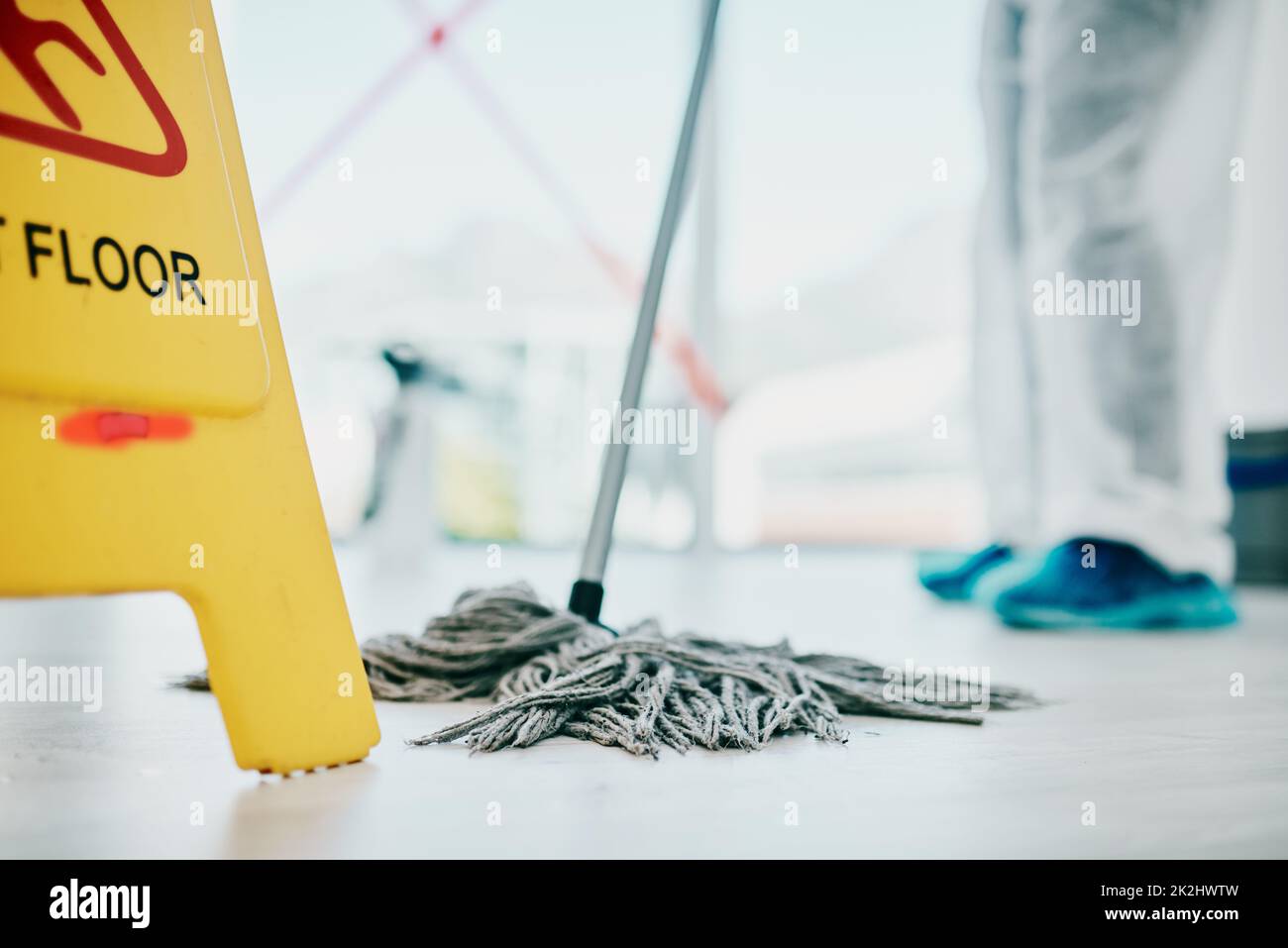 As clean as floors should be. Shot of a healthcare worker a wearing ...