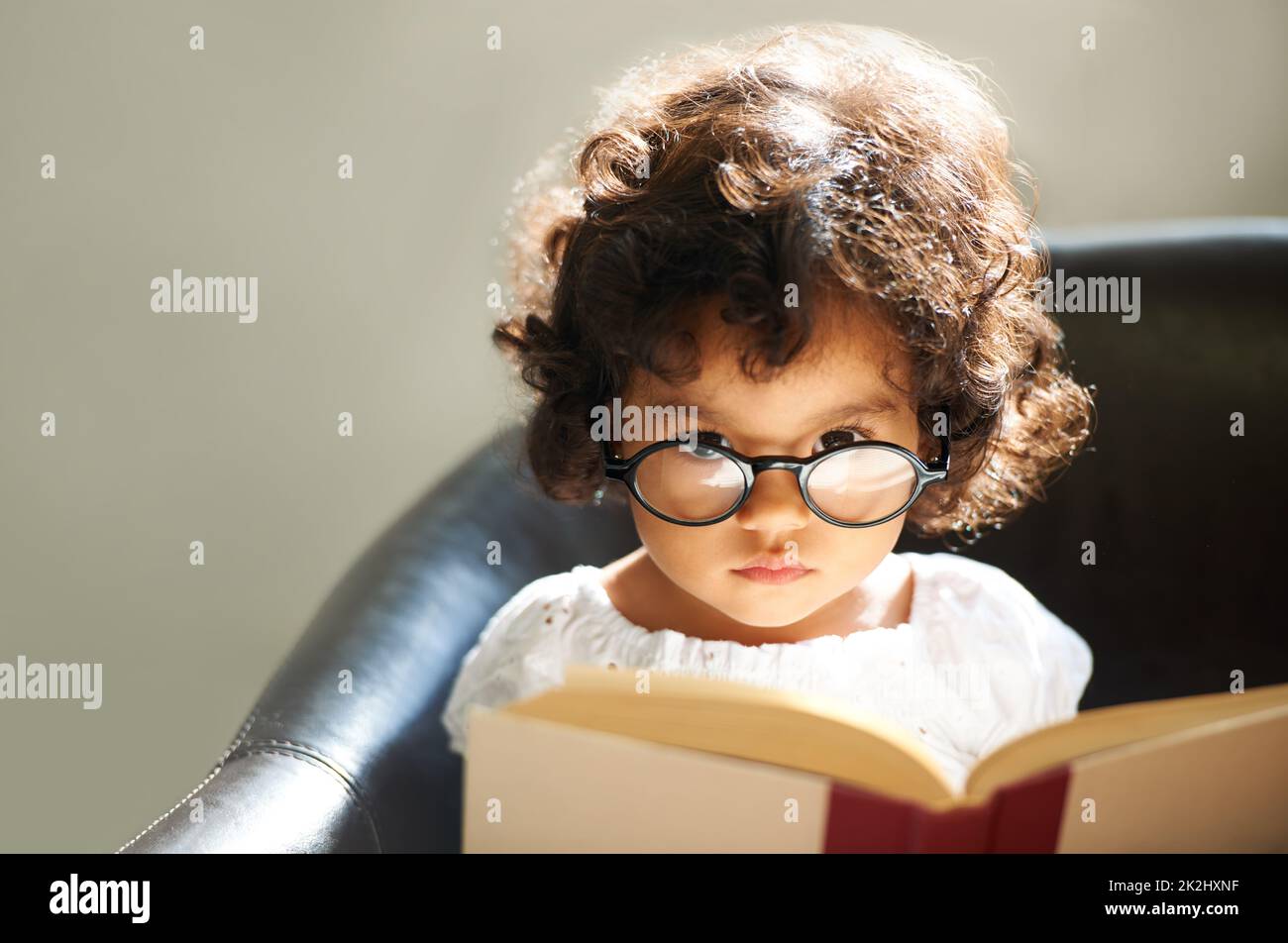 Learning as she grows. Shot of a cute little girl at home Stock Photo ...
