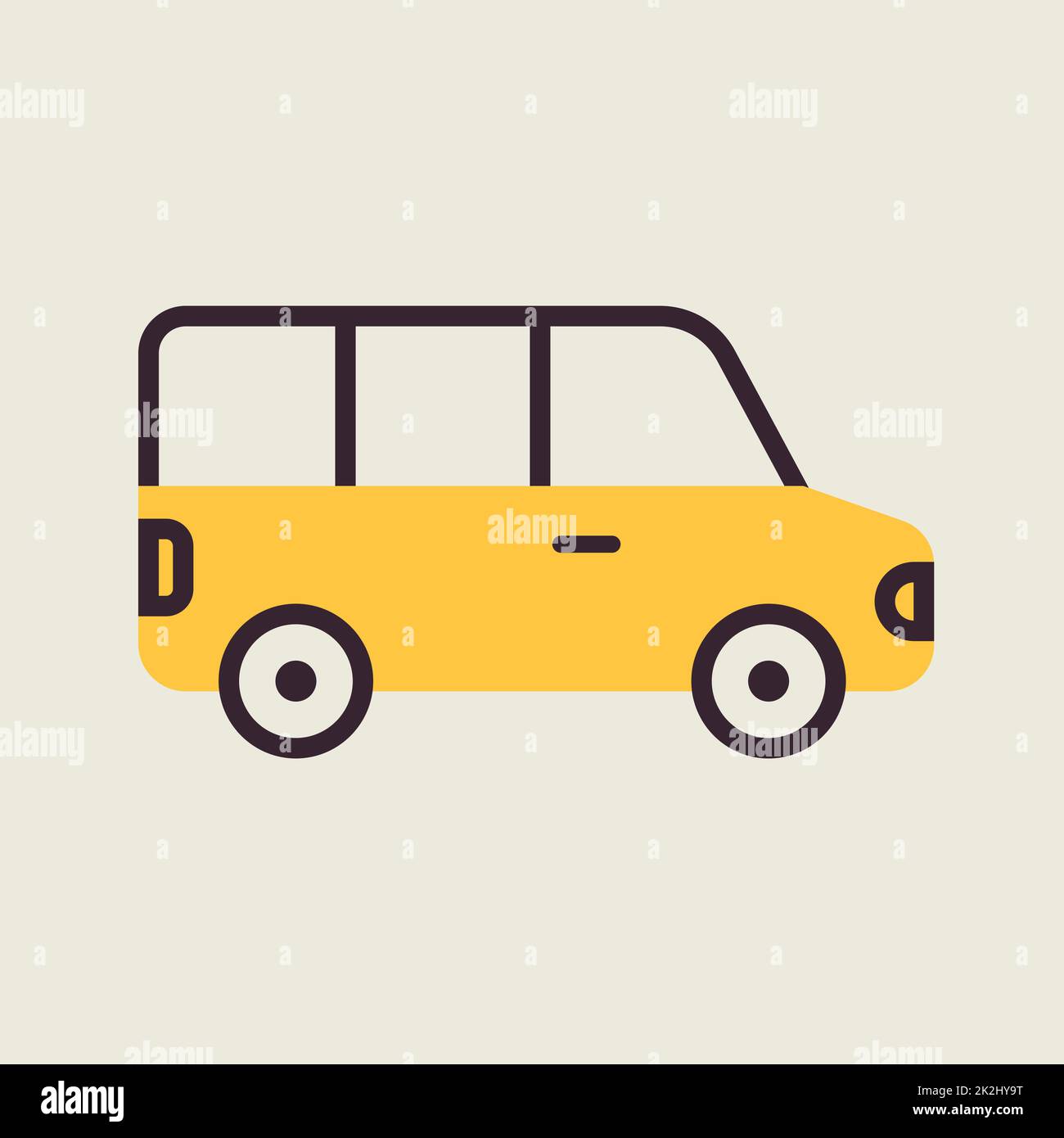 Airport shuttle minivan, shuttle bus vector icon Stock Photo - Alamy