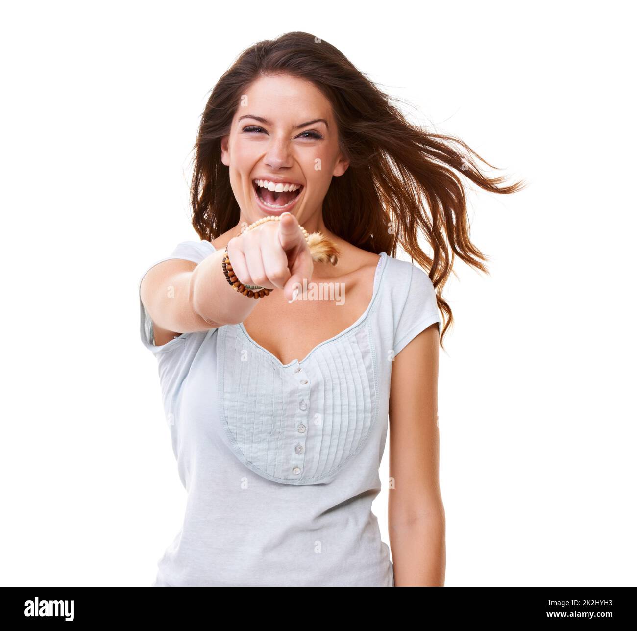 I know it was you. A gorgeous young woman laughing and pointing at the ...