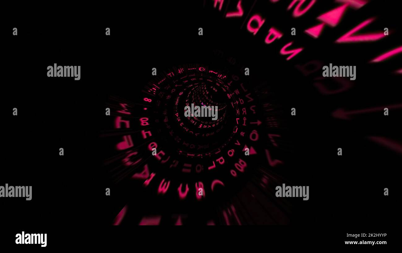 Driving through the binary data tunnel Stock Photo - Alamy