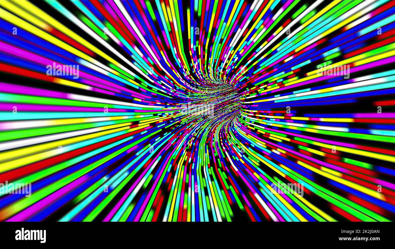 Driving through the Colorful light rays tunnel Stock Photo - Alamy
