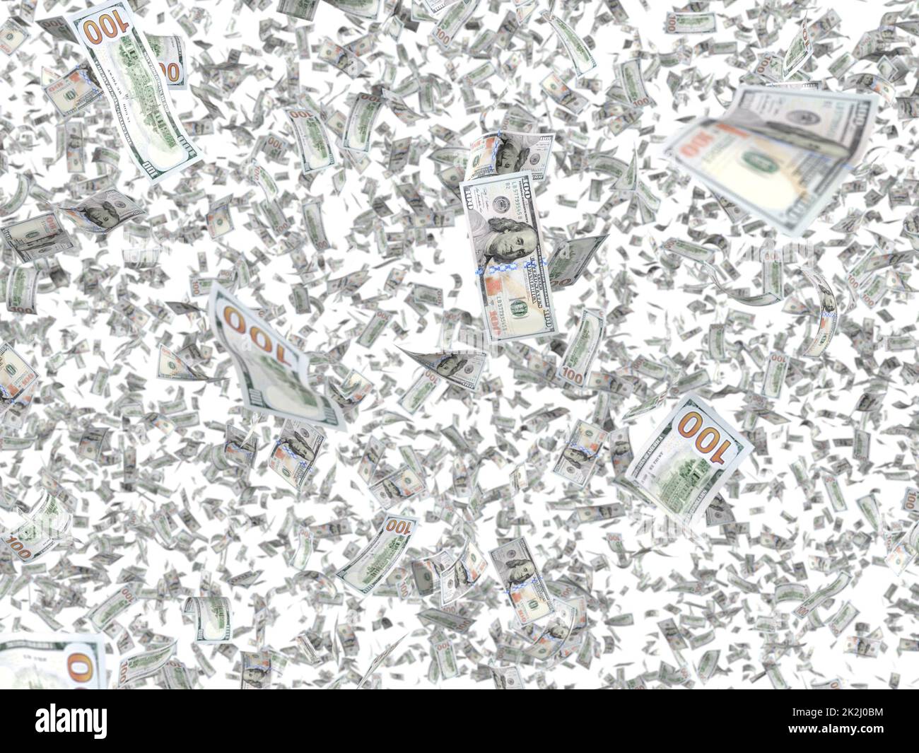 Falling down banknotes isolated on white background Stock Photo - Alamy