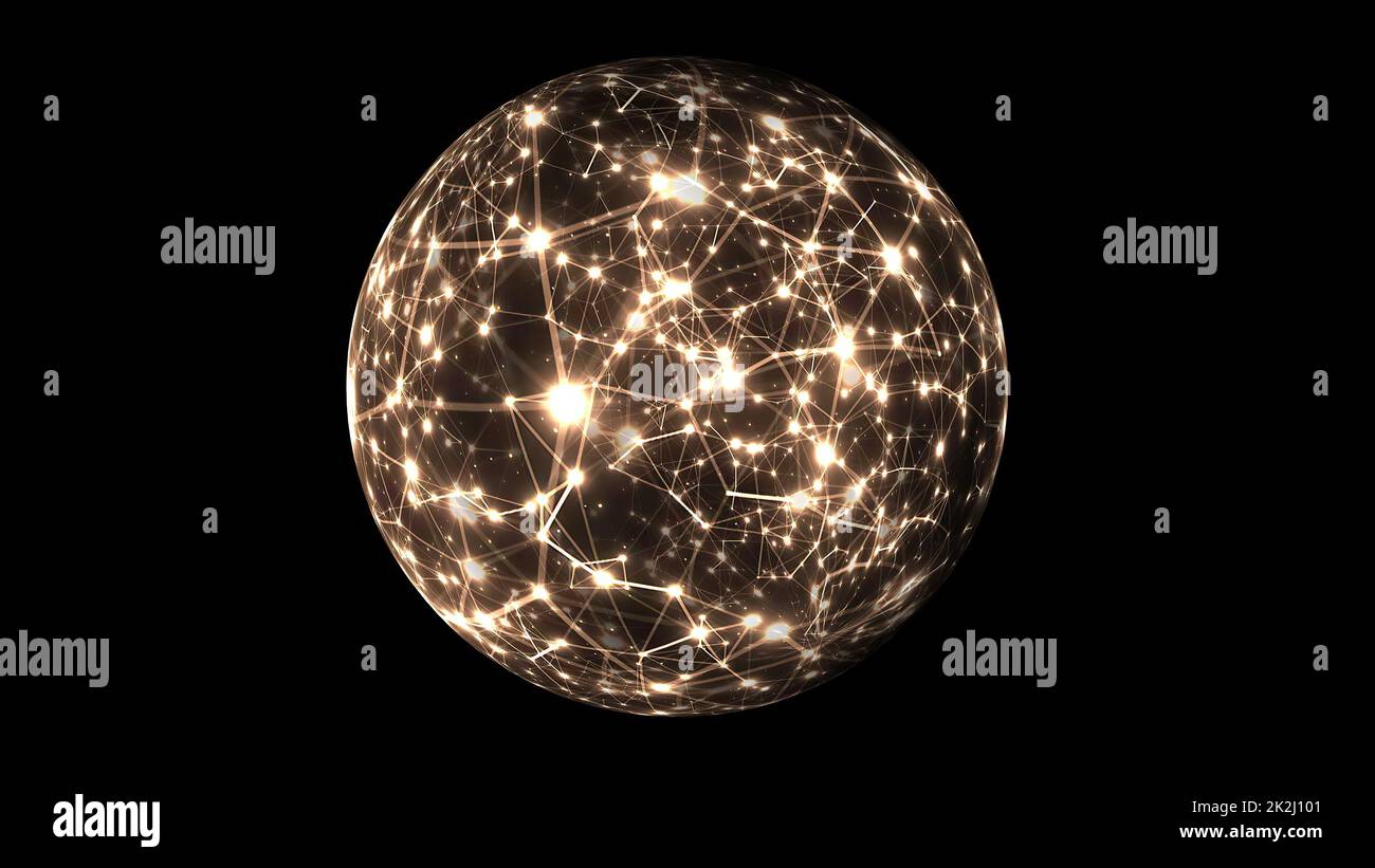 Abstract Plexus Technology Science on rotating sphere concept Stock Photo - Alamy