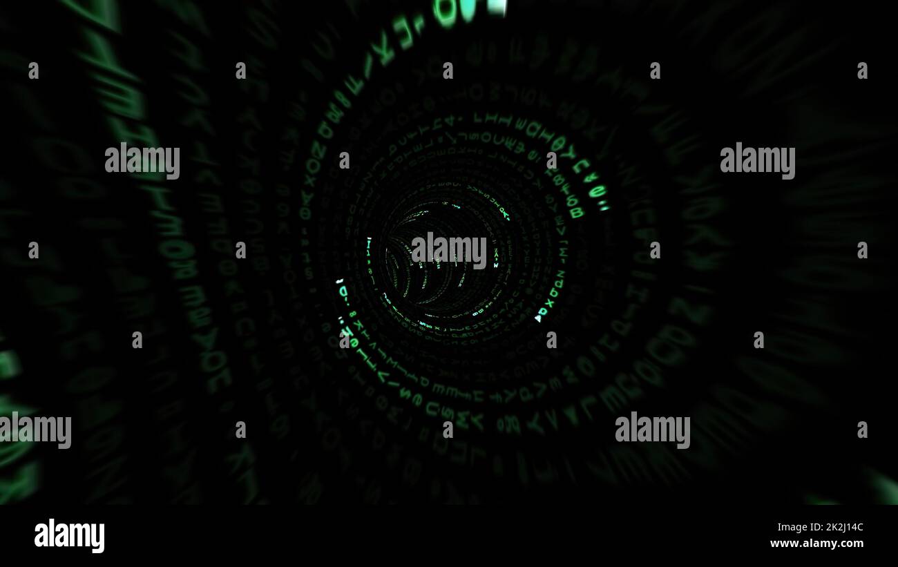 Driving through the binary data tunnel Stock Photo - Alamy