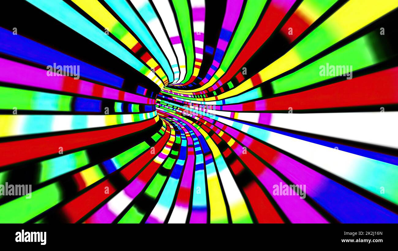 Driving through the Colorful light rays tunnel Stock Photo - Alamy