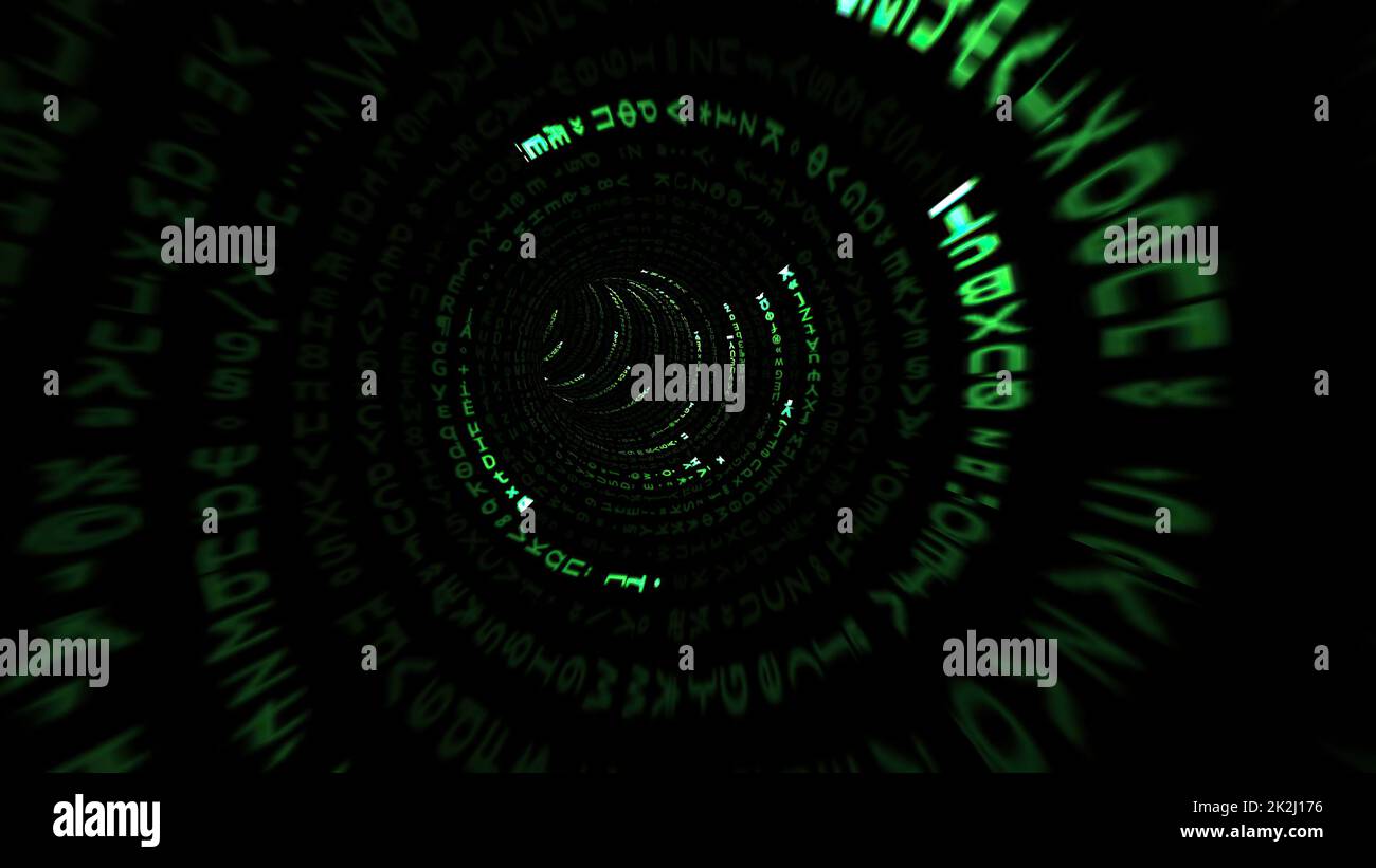 Driving through the binary data tunnel Stock Photo - Alamy