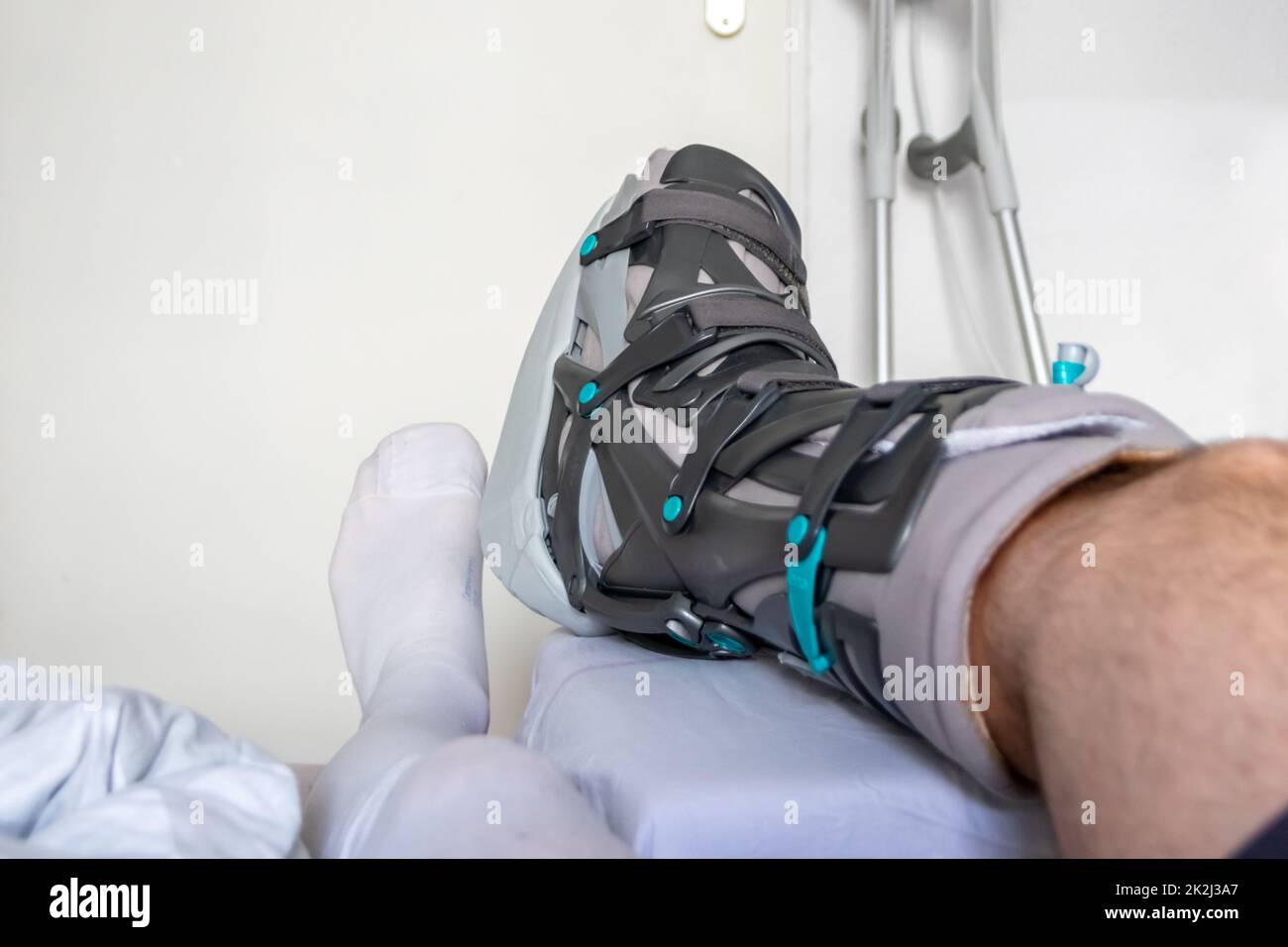 European man after Achilles tendon rupture operation is back home with ...