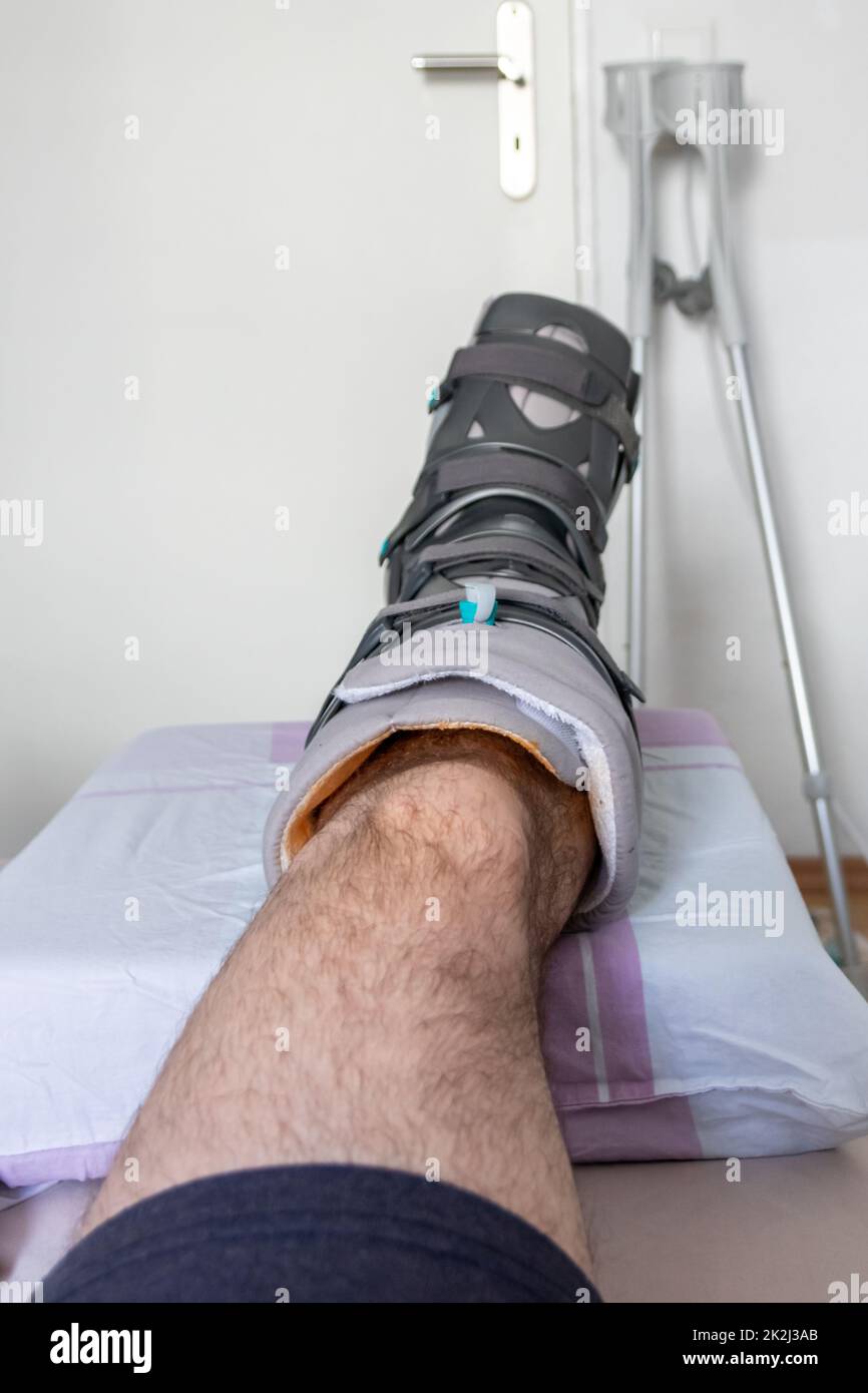 European man after Achilles tendon rupture operation is back home with ...