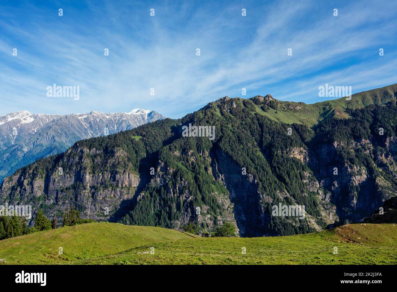 Spring in Kullu valley in Himalaya mountains. Himachal Pradesh, India ...