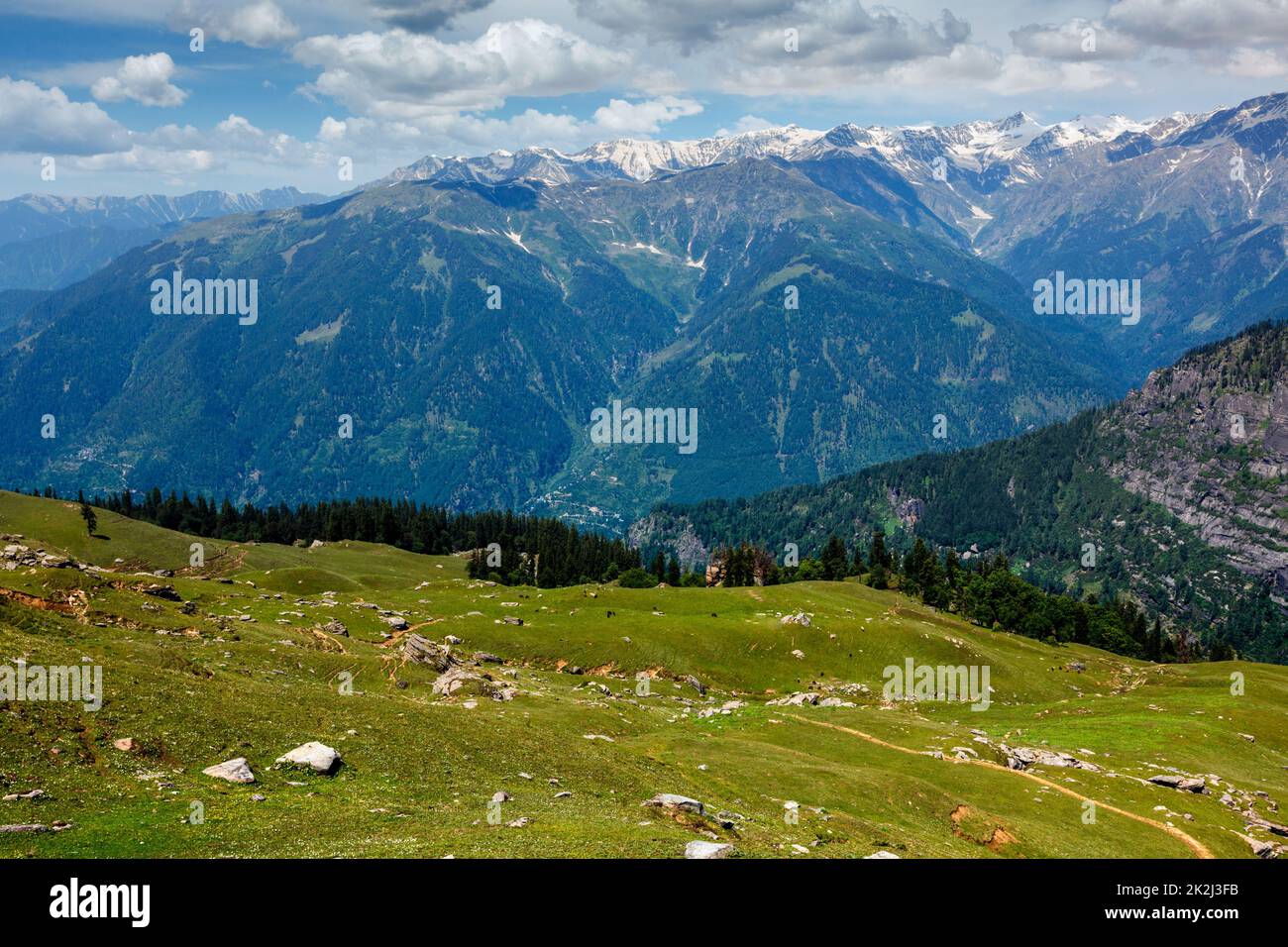 Spring in Kullu valley in Himalaya mountains. Himachal Pradesh, India ...