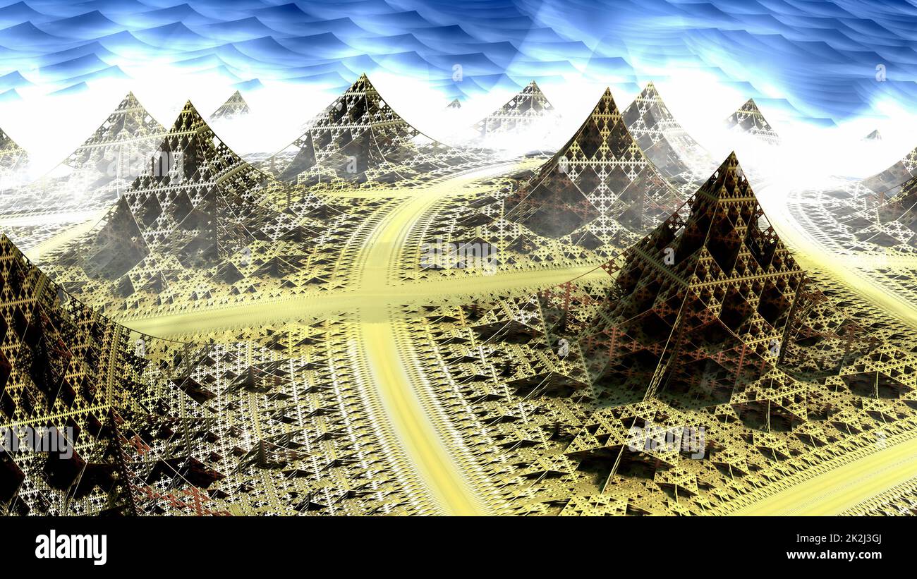 Abstract Computer generated Fractal design. 3D Aliens Illustration of a ...