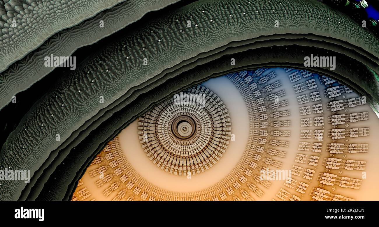 Abstract Computer generated Fractal design. 3D Aliens Illustration of a ...