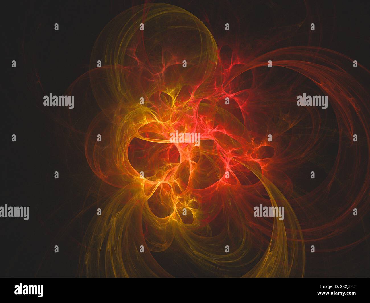 Abstract fractal art background, suggestive of fire flames and hot wave ...
