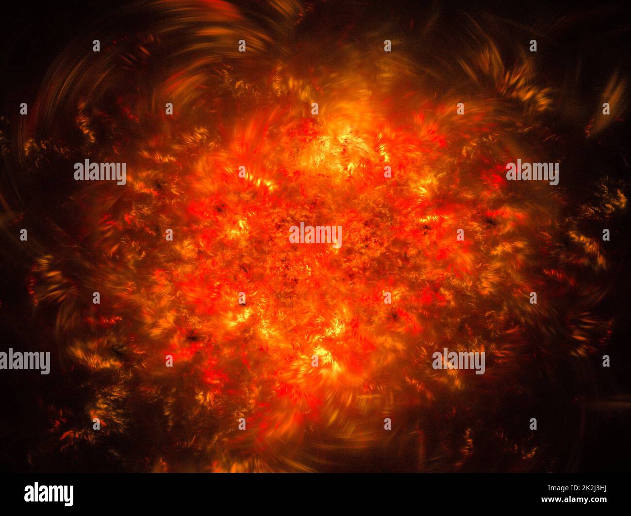 Abstract fractal art background, suggestive of fire flames and hot wave ...