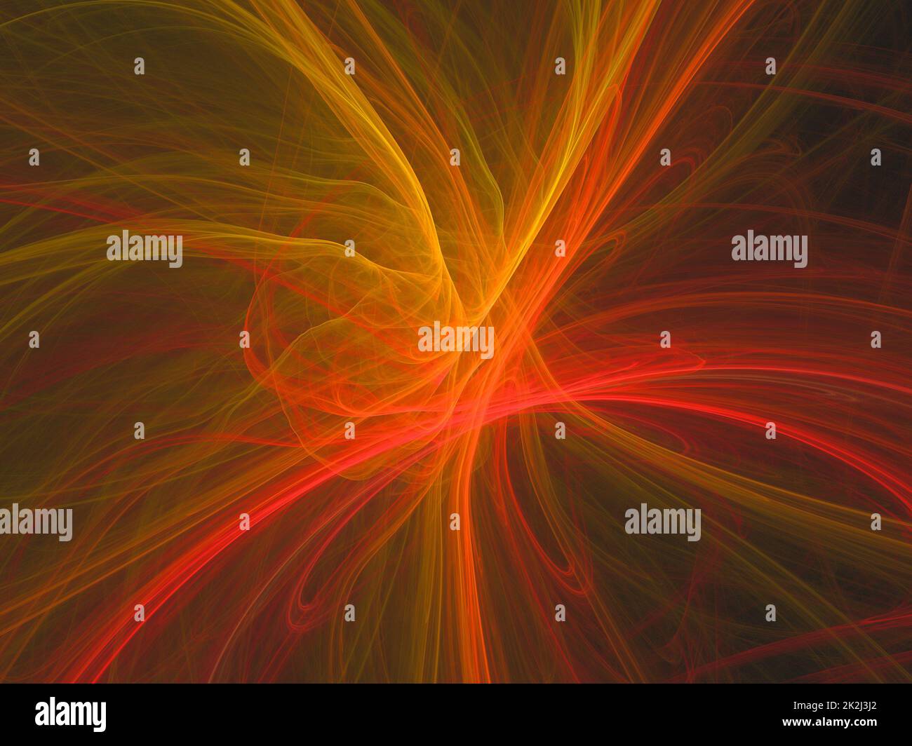 Abstract fractal art background, suggestive of fire flames and hot wave ...