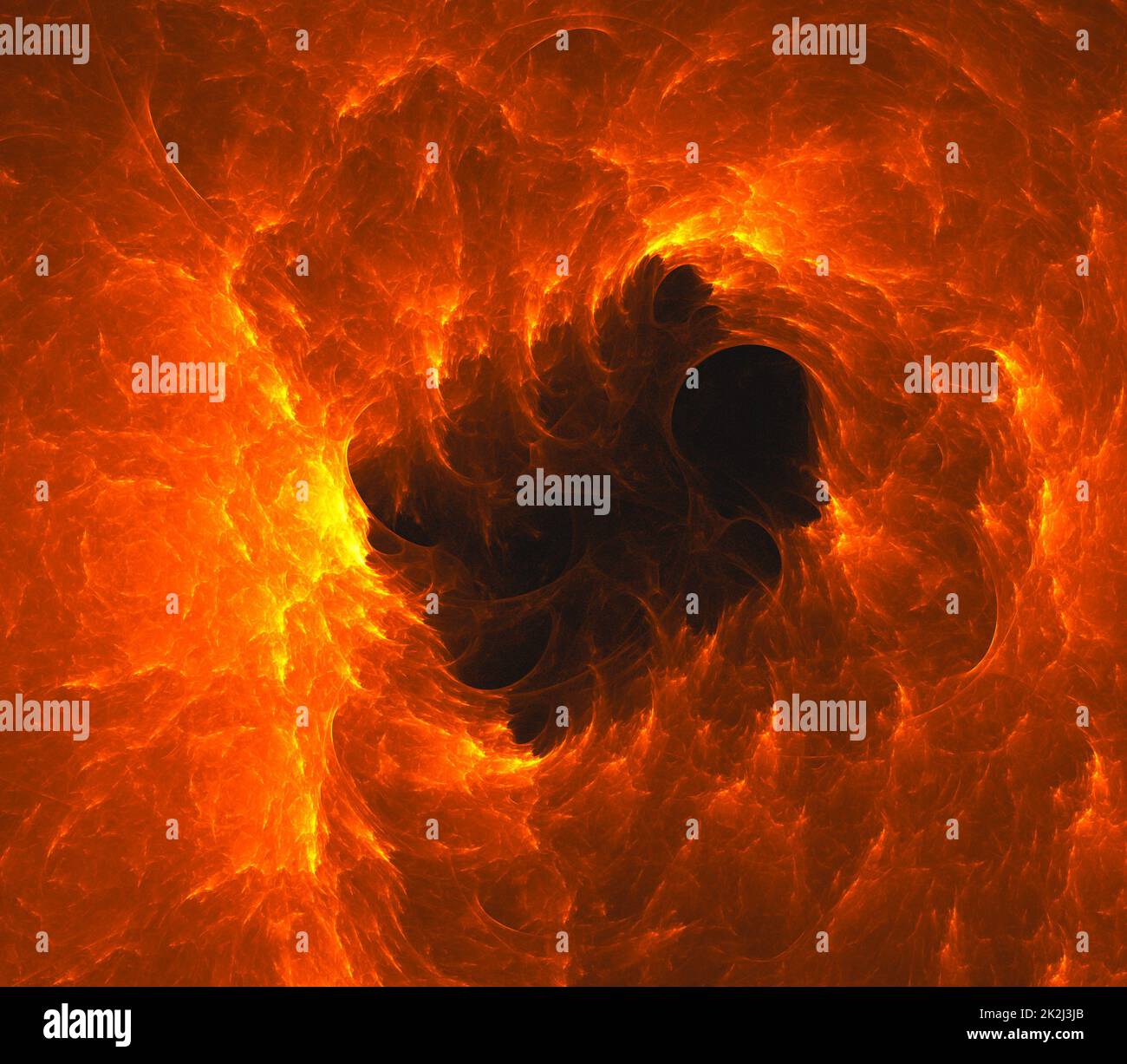 Abstract fractal art background, suggestive of fire flames and hot wave ...