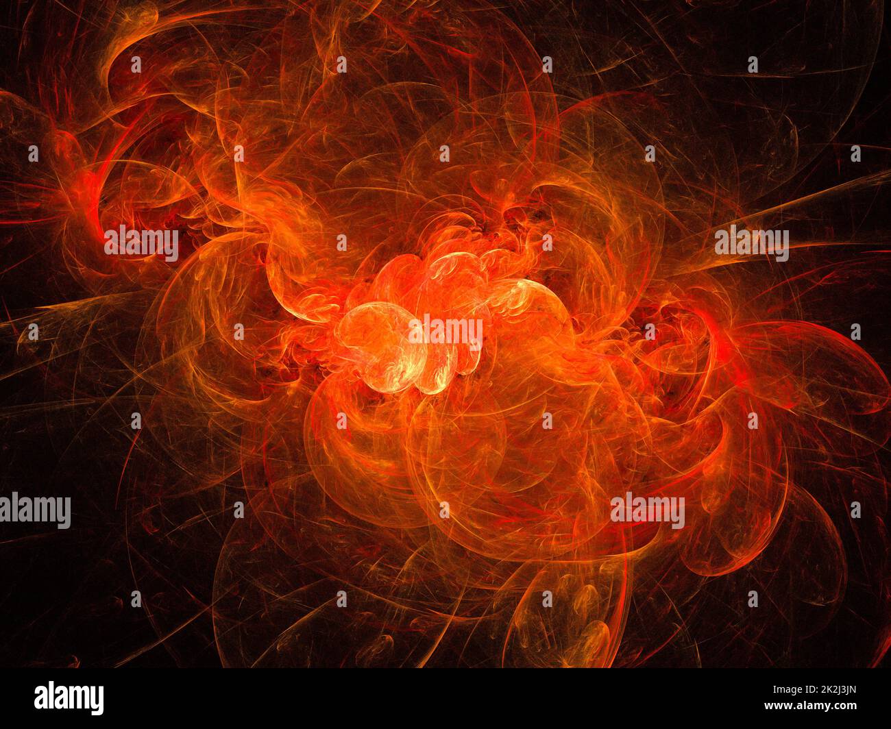 Abstract fractal art background, suggestive of fire flames and hot wave ...