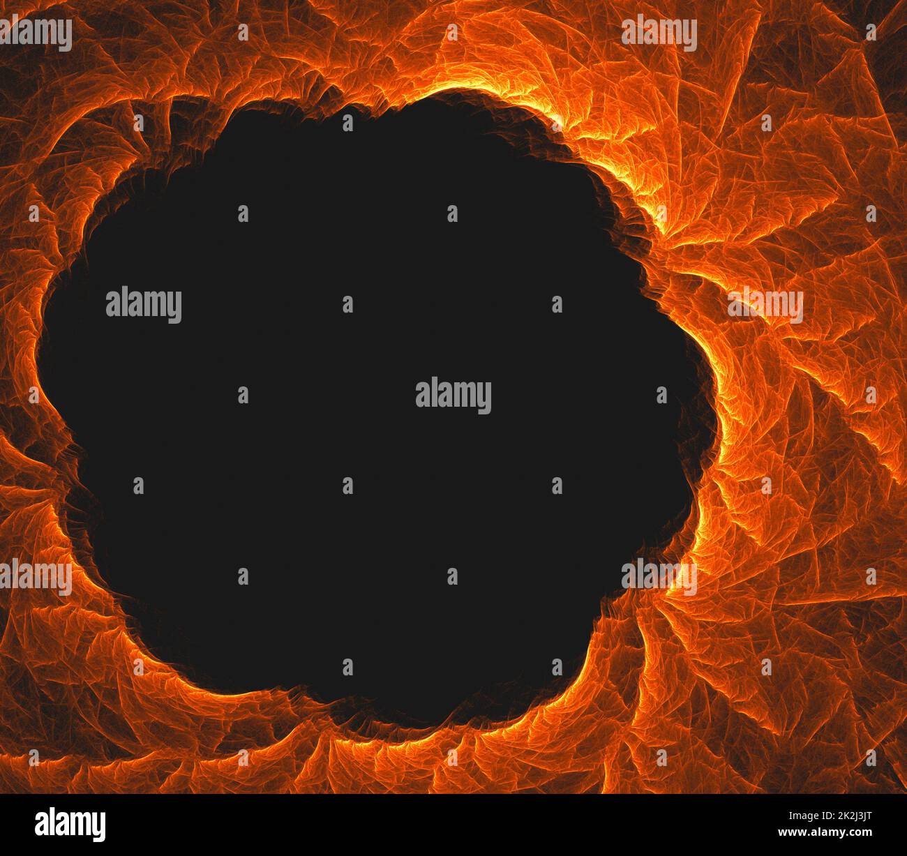 Abstract fractal art background, suggestive of fire flames and hot wave ...