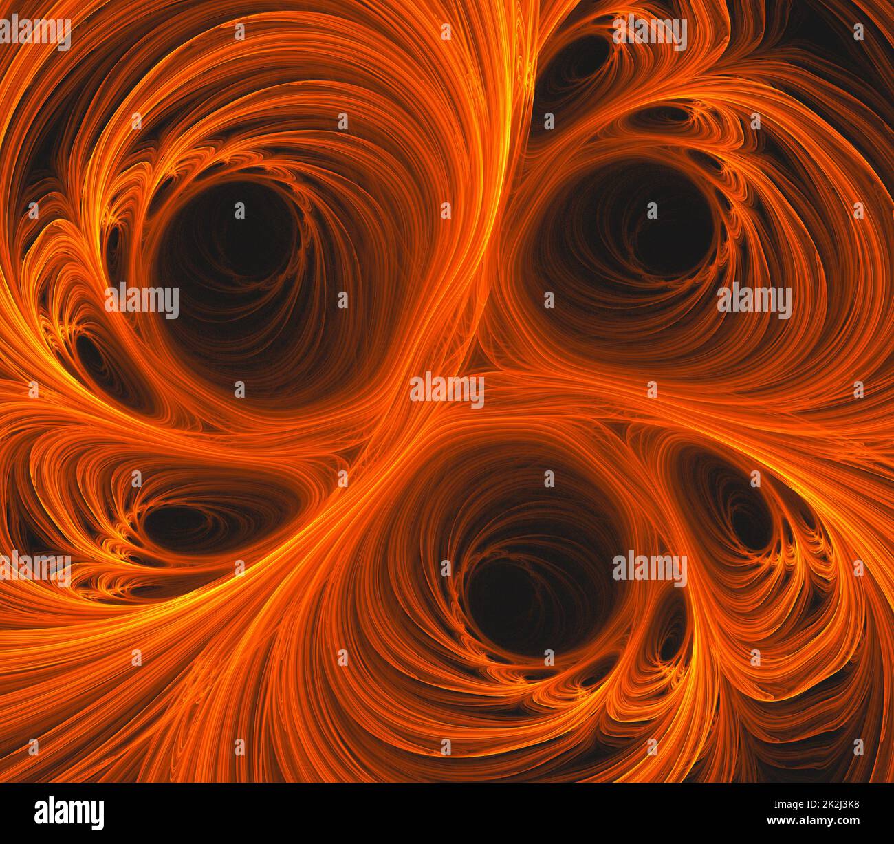 Abstract fractal art background, suggestive of fire flames and hot wave ...