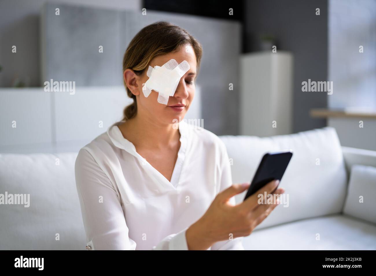 Eye First Aid Care. Medicine Plaster. Pain And Injury Stock Photo - Alamy