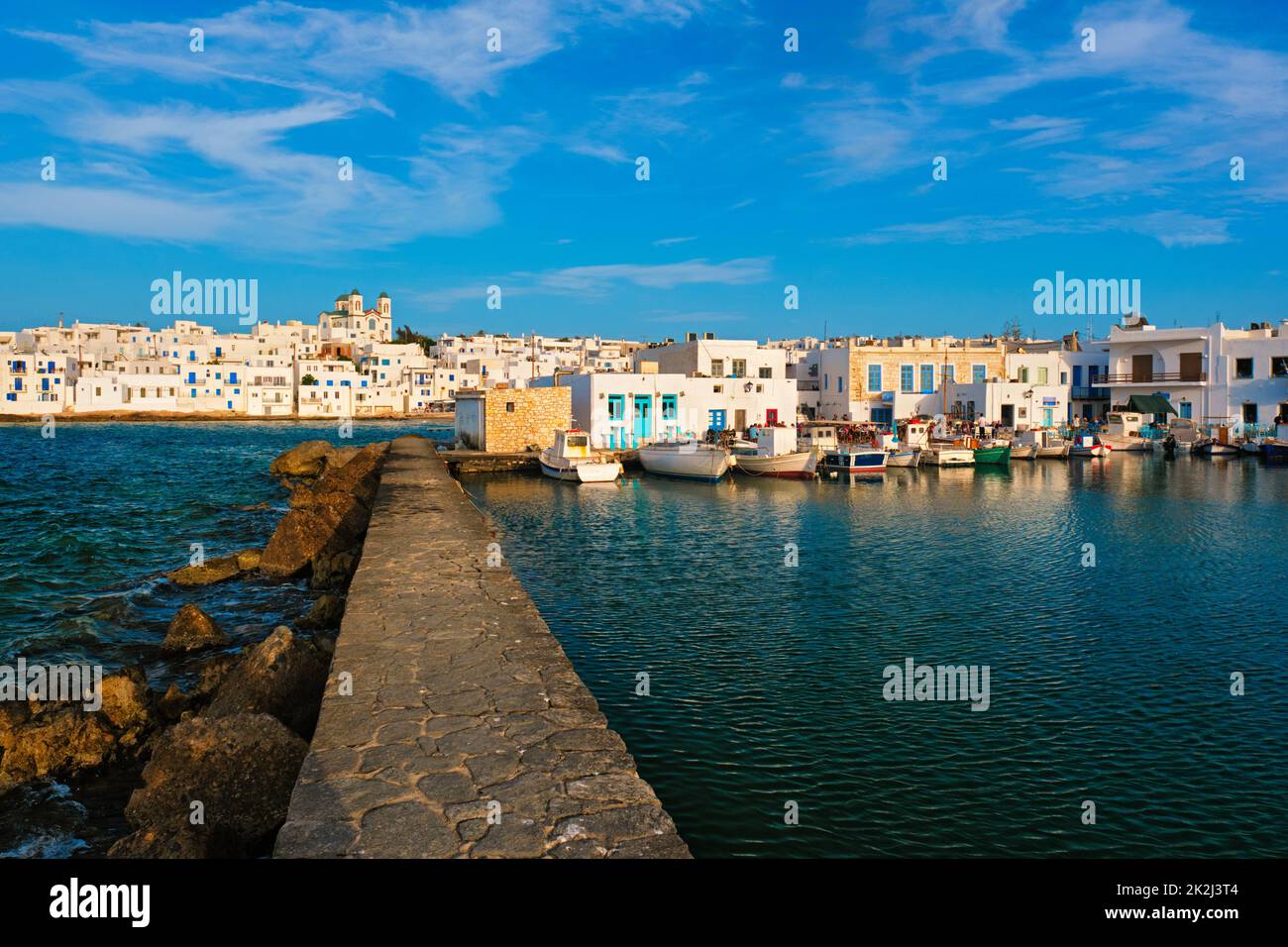 Picturesque Naousa town on Paros island, Greece Stock Photo - Alamy