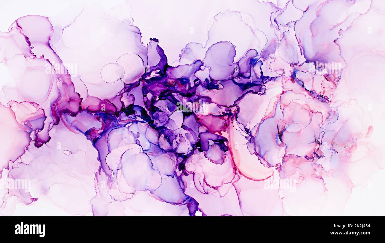 Close-up of purple alcohol ink abstract texture, trendy wallpaper. Art ...