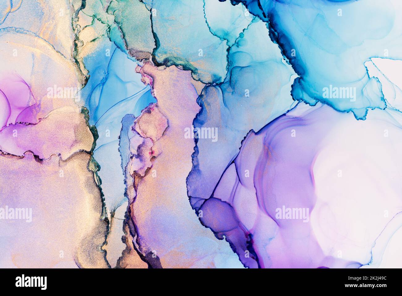 Close-up of colorful alcohol ink abstract texture, trendy wallpaper ...
