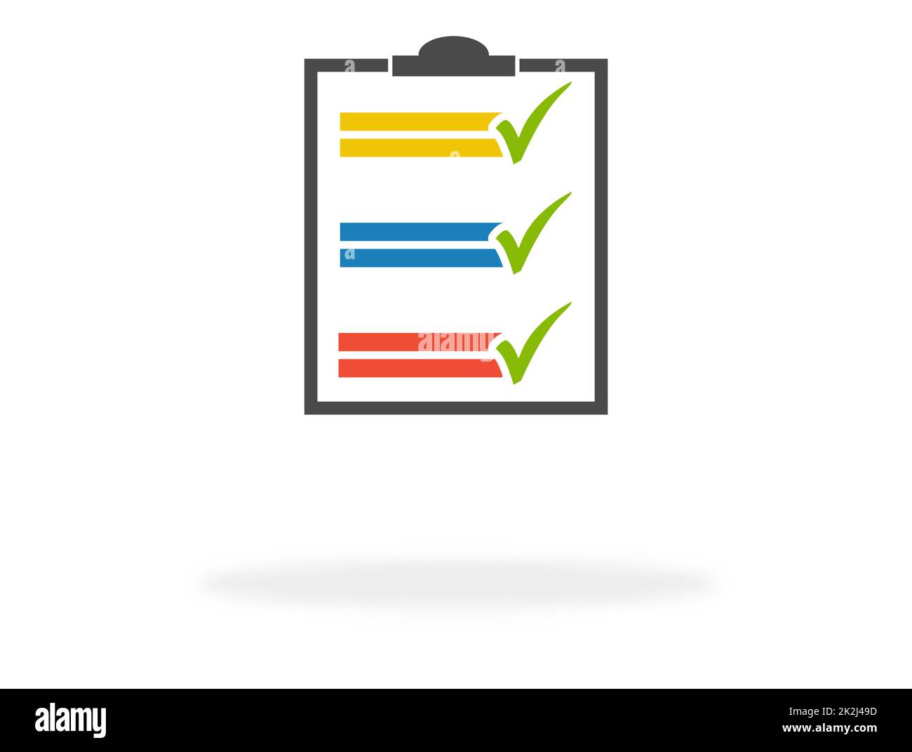 Colorful checklist icon with green checkmarks Stock Photo - Alamy