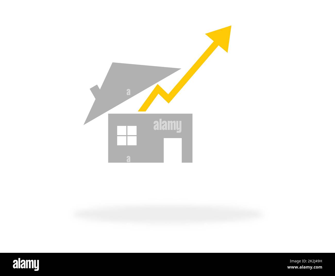 Rising energy costs - House icon with orange arrow Stock Photo - Alamy