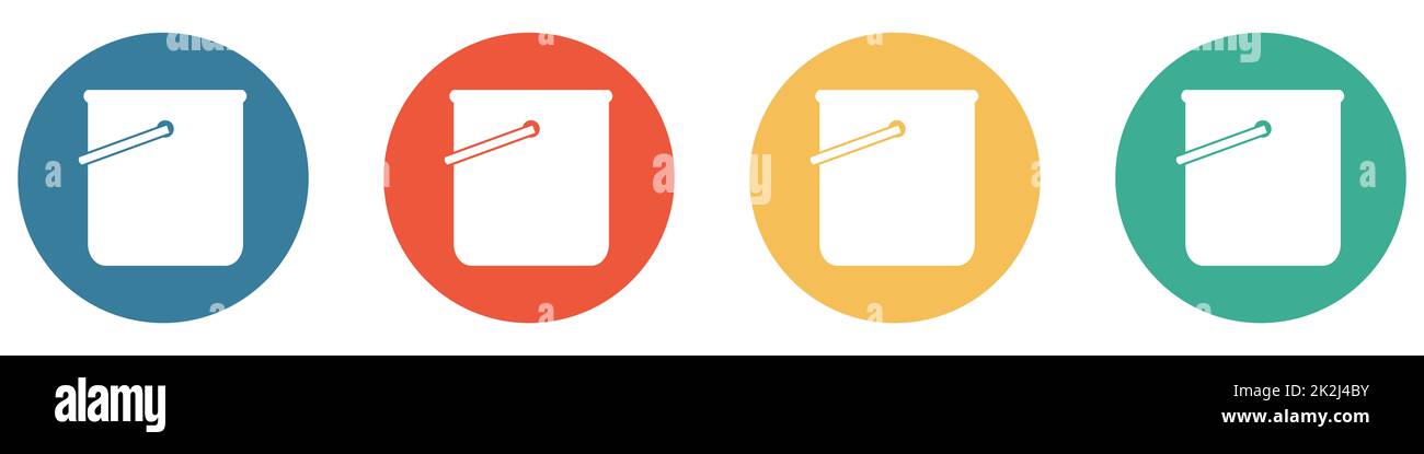 Colorful Banner with 4 Buttons: Bucket Stock Photo - Alamy