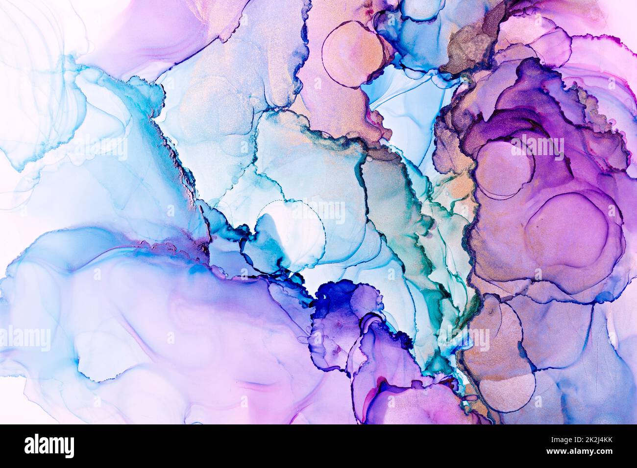 Close-up of colorful alcohol ink abstract texture, trendy wallpaper ...