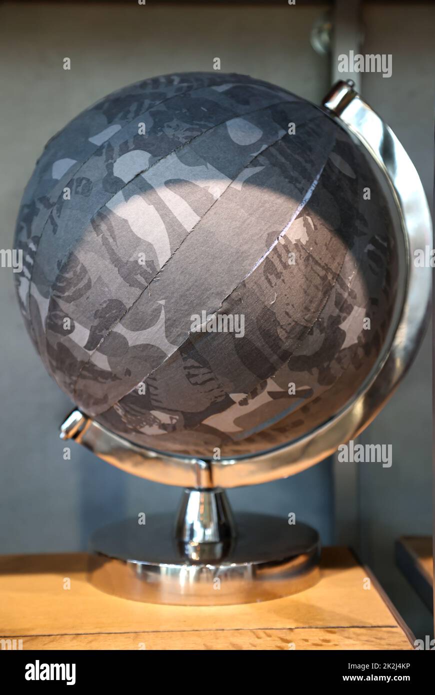 A special globe. A globe covered with fabric panels Stock Photo - Alamy