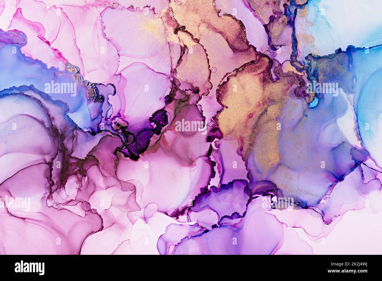 Close-up of colorful alcohol ink abstract texture, trendy wallpaper ...