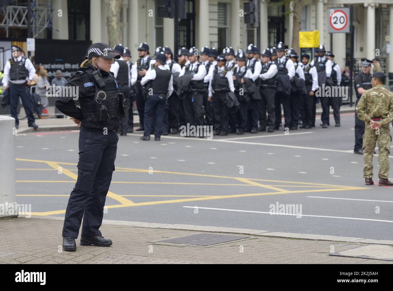 London, UK. The day of the State Funeral of Queen Elizabeth II. Police ...