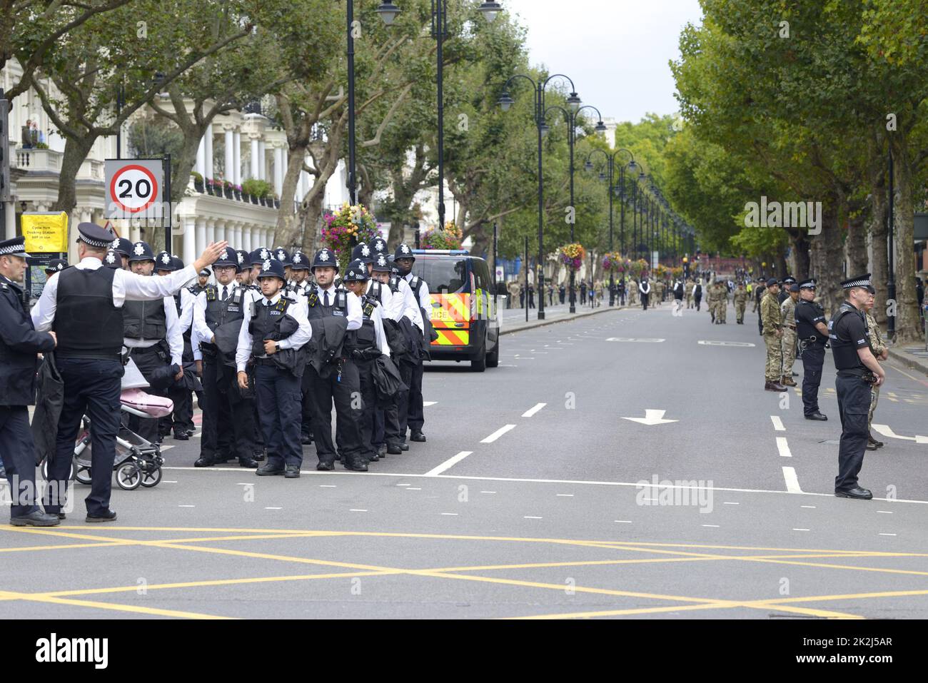 London, UK. The day of the State Funeral of Queen Elizabeth II. Police ...