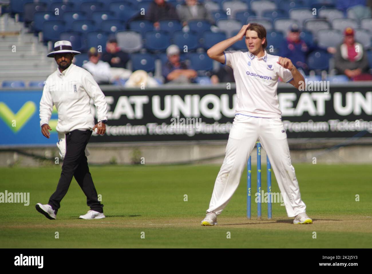 Chester le Street, England, 21 September 2022. Umpire Surendiran ...