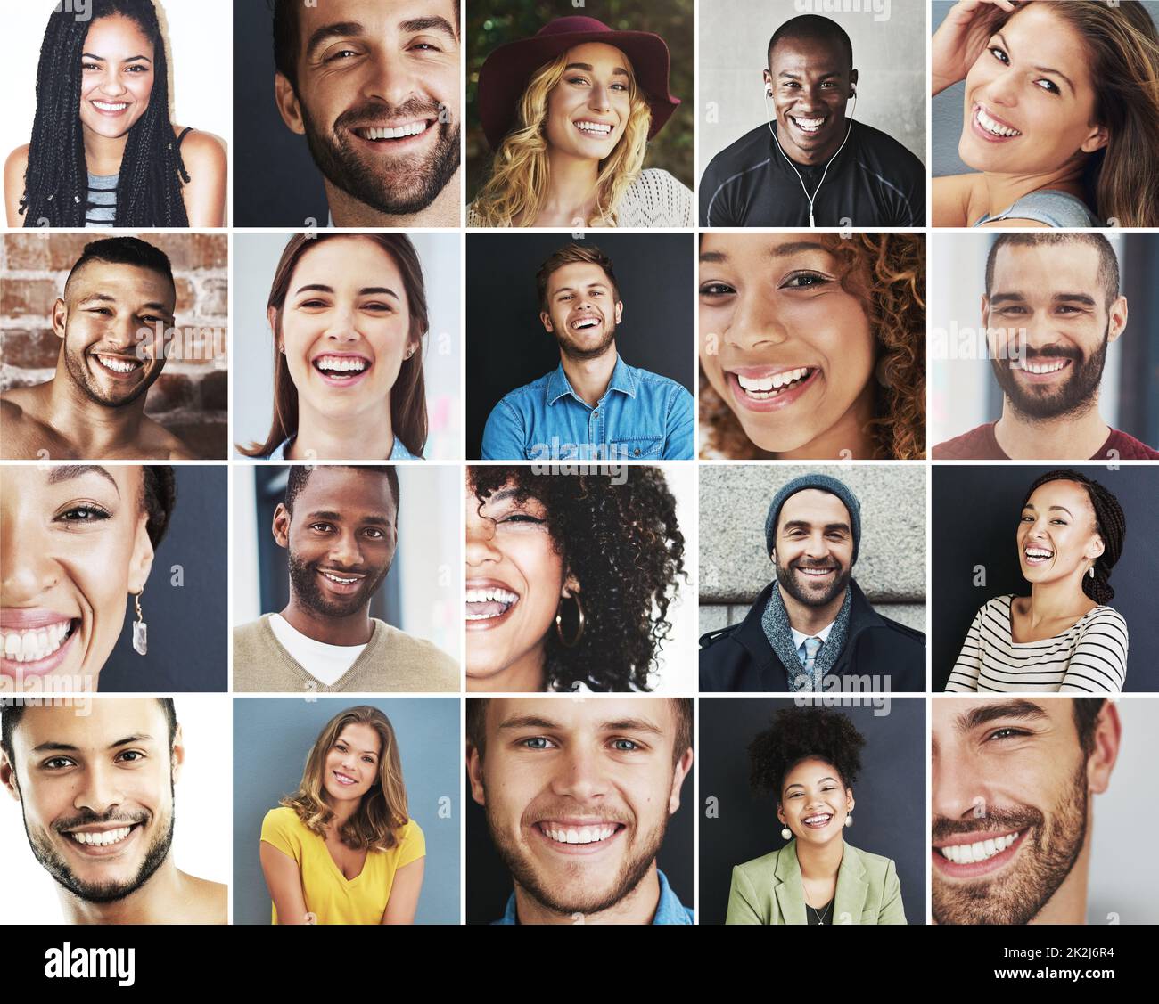Fill the world with smiles. Composite image of a diverse group of ...