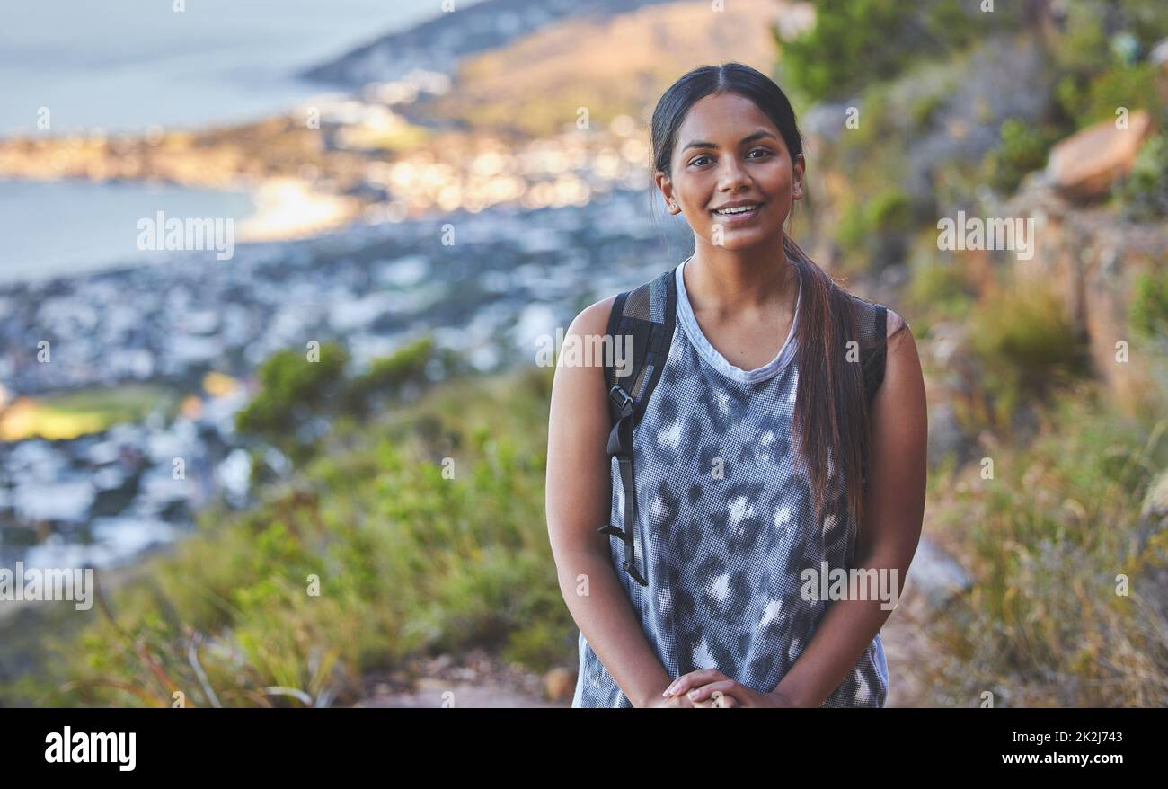Woman hike in nature hi-res stock photography and images - Alamy