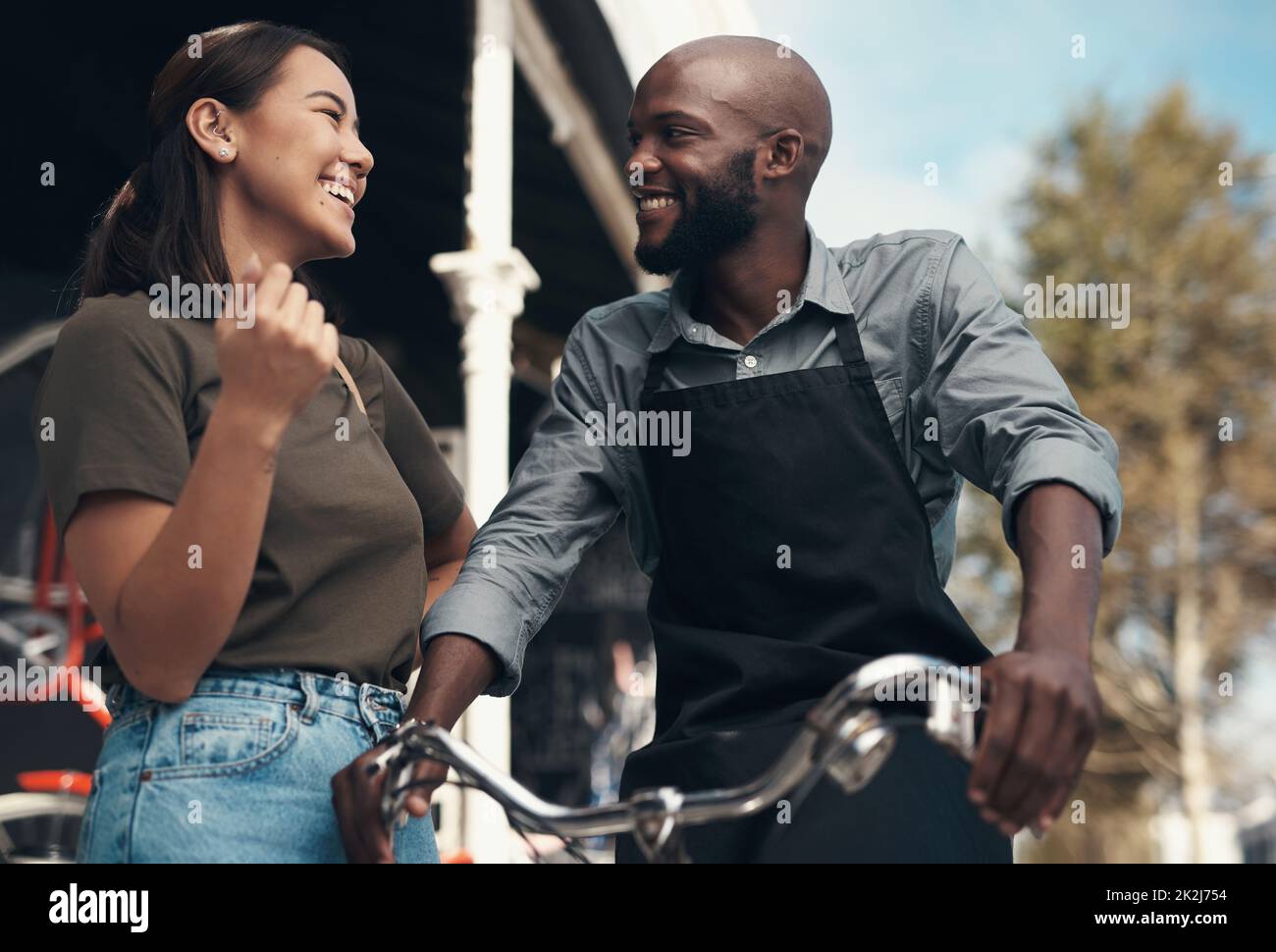 Im so happy with this bike. Shot of a handsome young man standing ...
