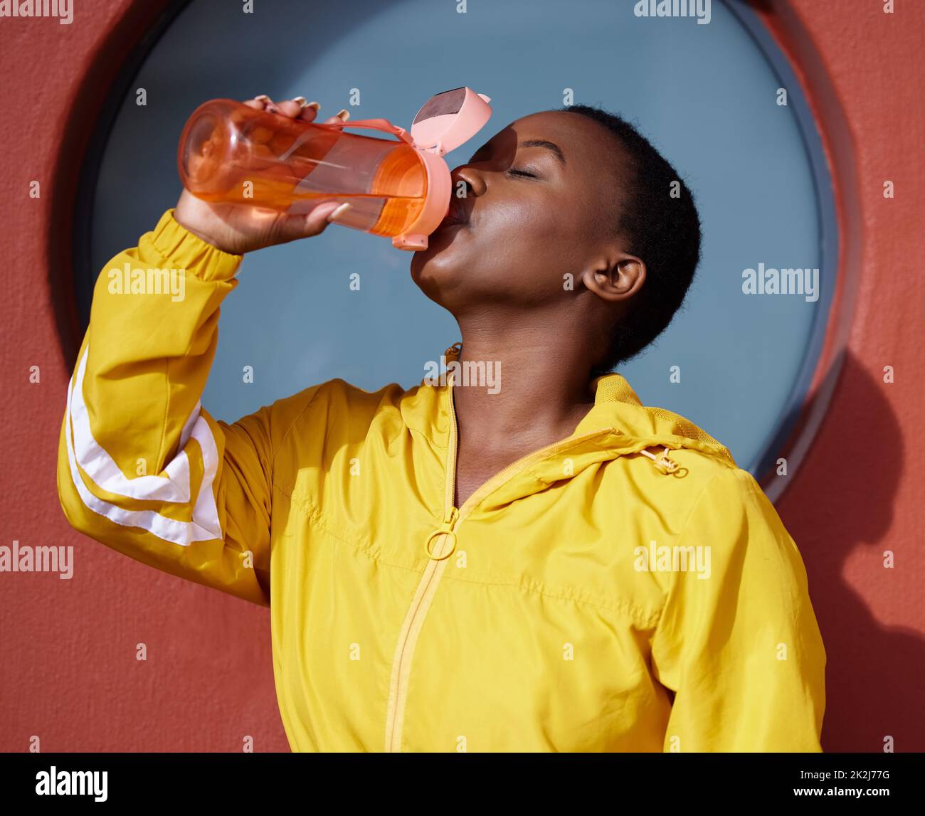 Libation of hydration, quenching the Goddess in you. Shot of a young ...