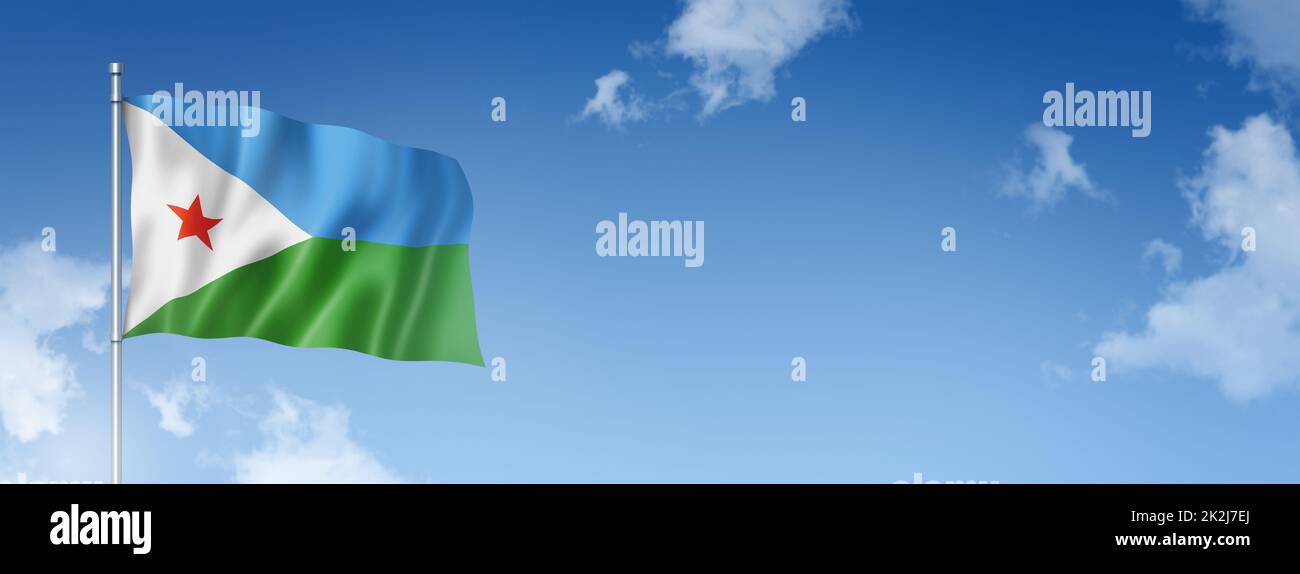 Djibouti flag on pole hi-res stock photography and images - Alamy